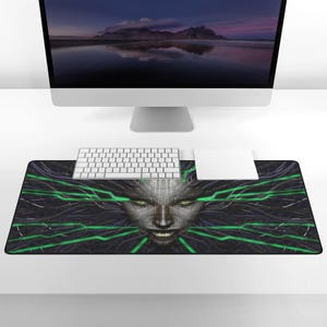 SHODAN Desk Mat, Sentient Hyper Optimized Data Access Network, Hacker Desk Pad, Retro Pc Gamer ...