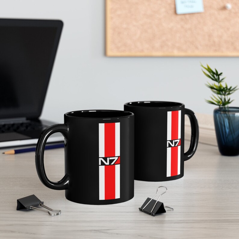 N7 Mug, N7 Logo Stripe Cup, Video Gamer Mug, Gaming Coffee Cup ...