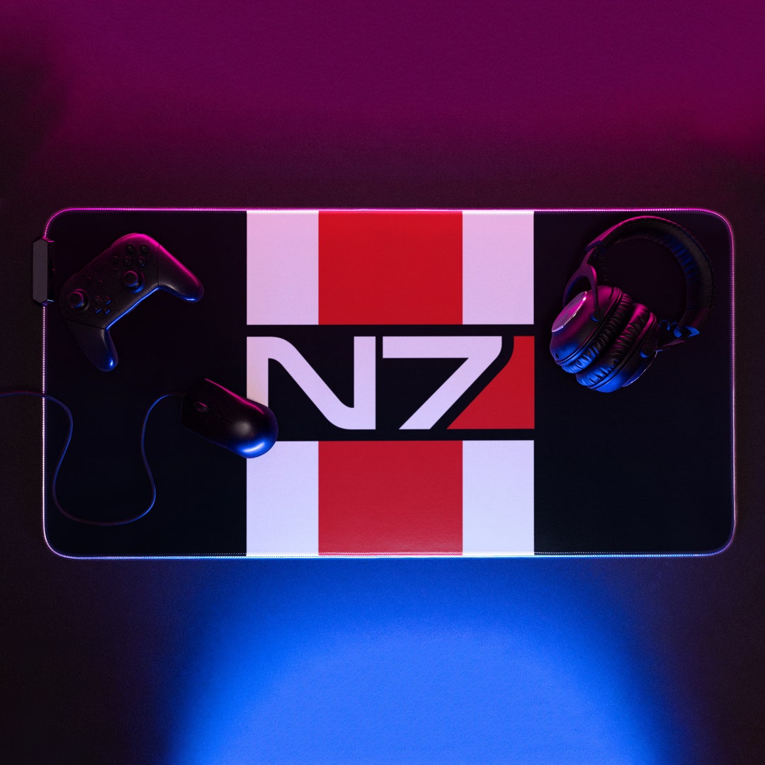 N7 LED Desk Pad, N7 RGB Desk Pad, N7 Stripe Logo Gamer Accessory, N7 ...