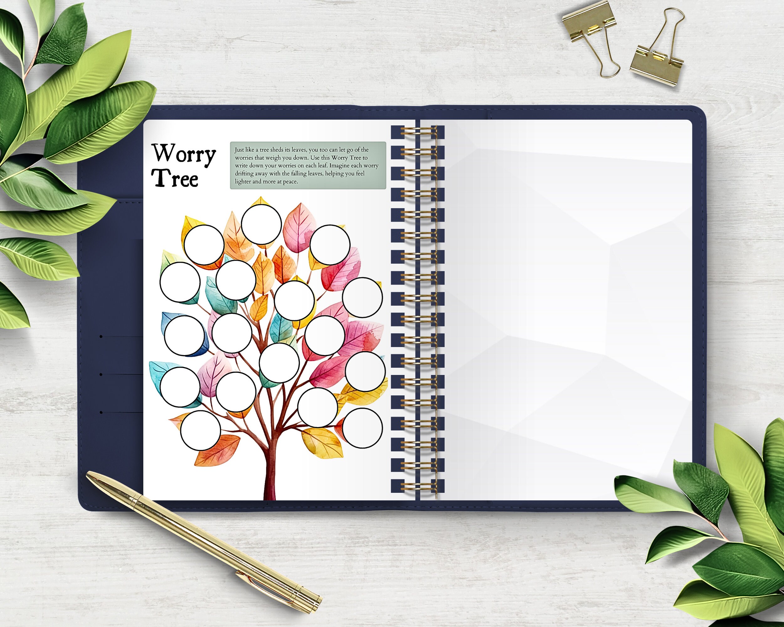 Worry Tree Worksheet, Anxiety Worksheet, Self Care, Mental Health, A5 ...