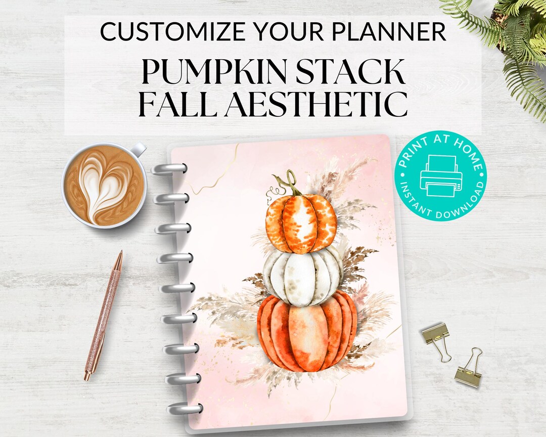Pumpkin Stack Fall Aesthetic Printable Planner Dashboard, Fall Vibes ...