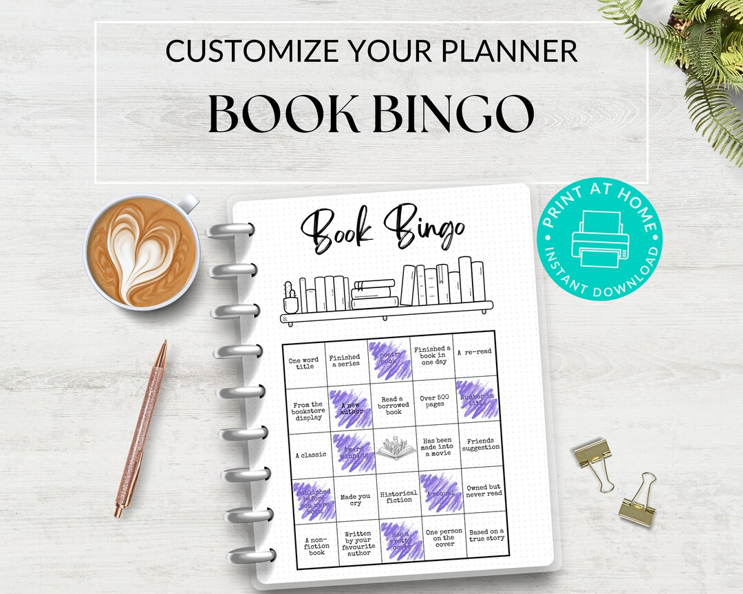 Book Bingo Printable Reading Tracker, A5 Journal Page, Reading ...