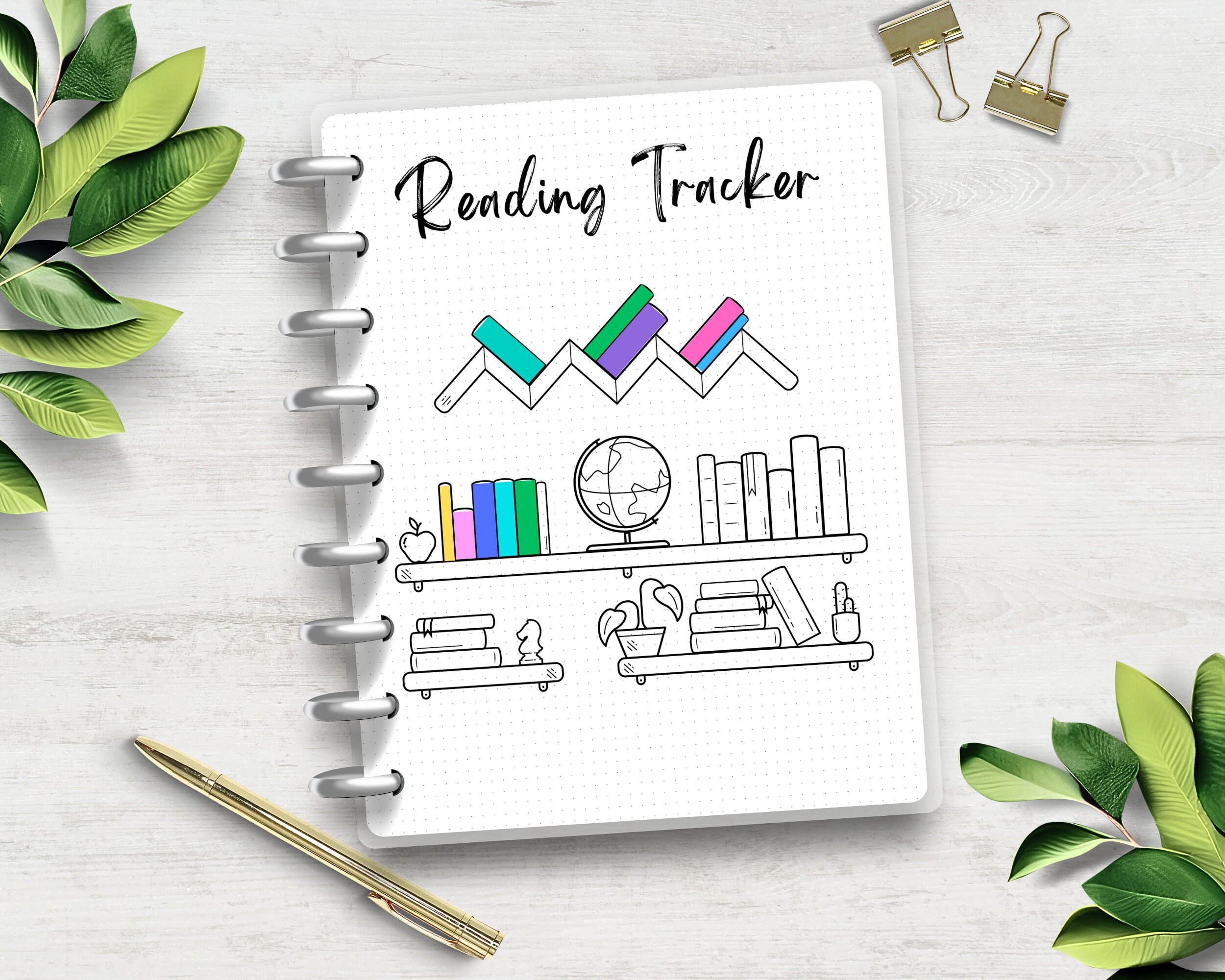 25 Book Reading Tracker, A5 Journal Page, Bookshelf Reading Tracker ...