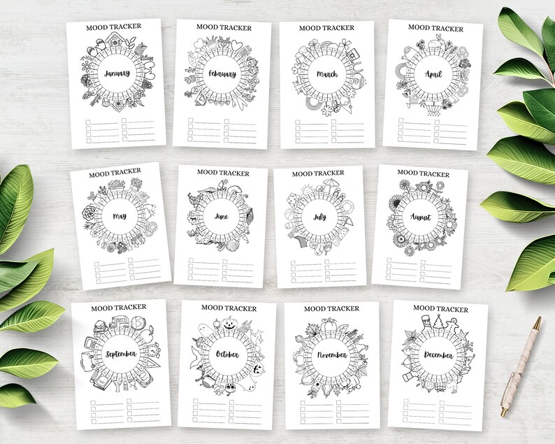 Monthly Mood Tracker Printable, Mood Tracker, Daily Mood Tracker ...