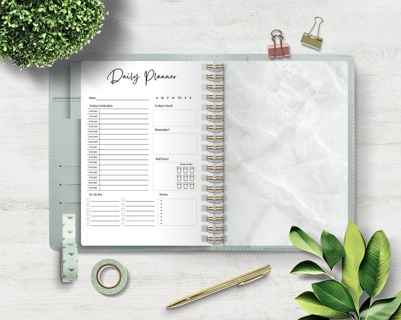 Printable Daily Planner Page PDF, Undated Daily Agenda, Organizer ...