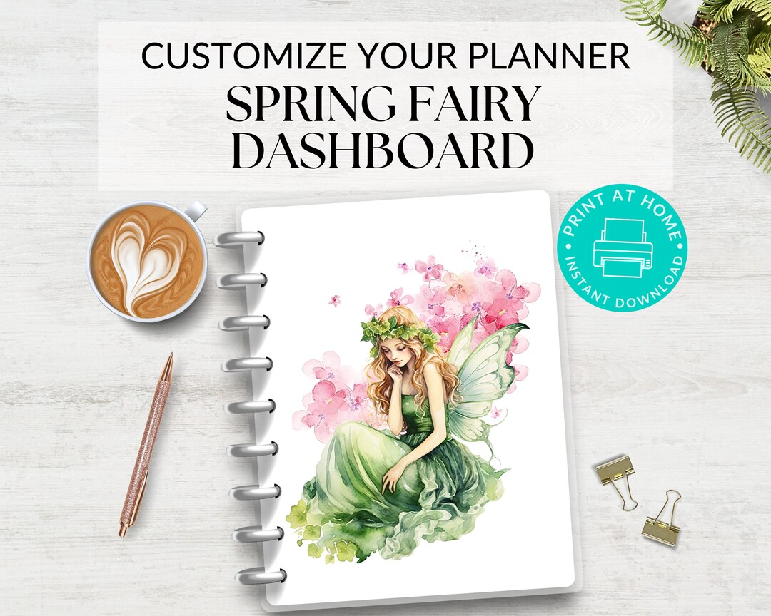 Spring Fairy Monthly Printable Planner Dashboards, Journal Dividers ...