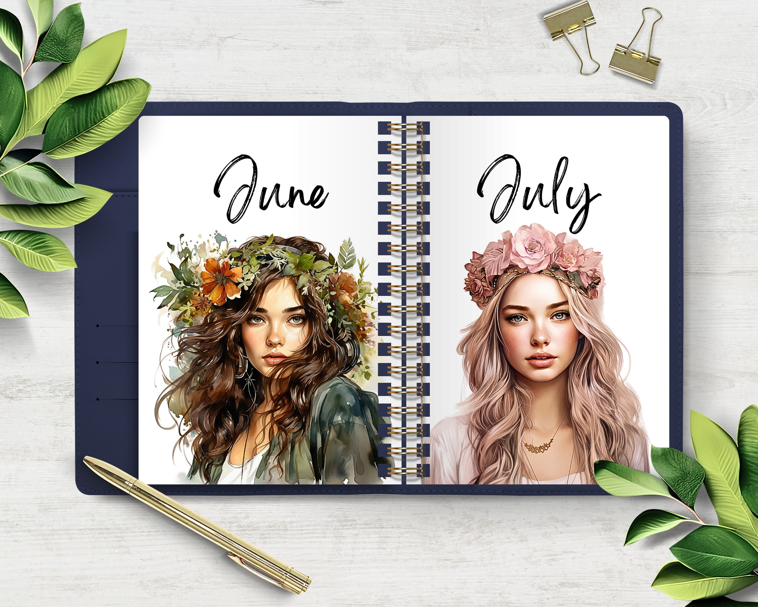 Boho Beauties Monthly Dashboards, Printable for Planner, Monthly ...