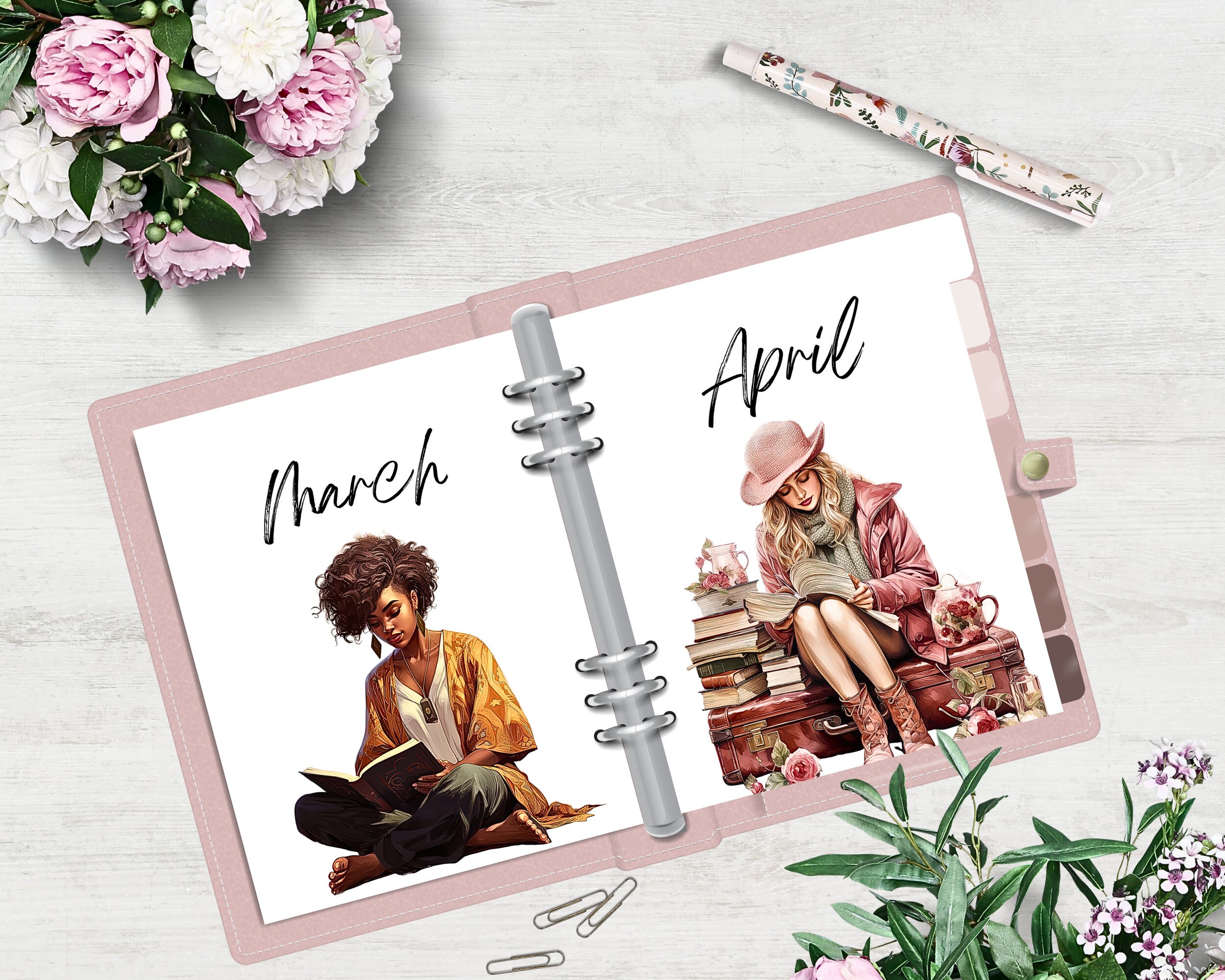 Monthly Dividers Printable for Planner Beautiful Bookworms, Monthly ...