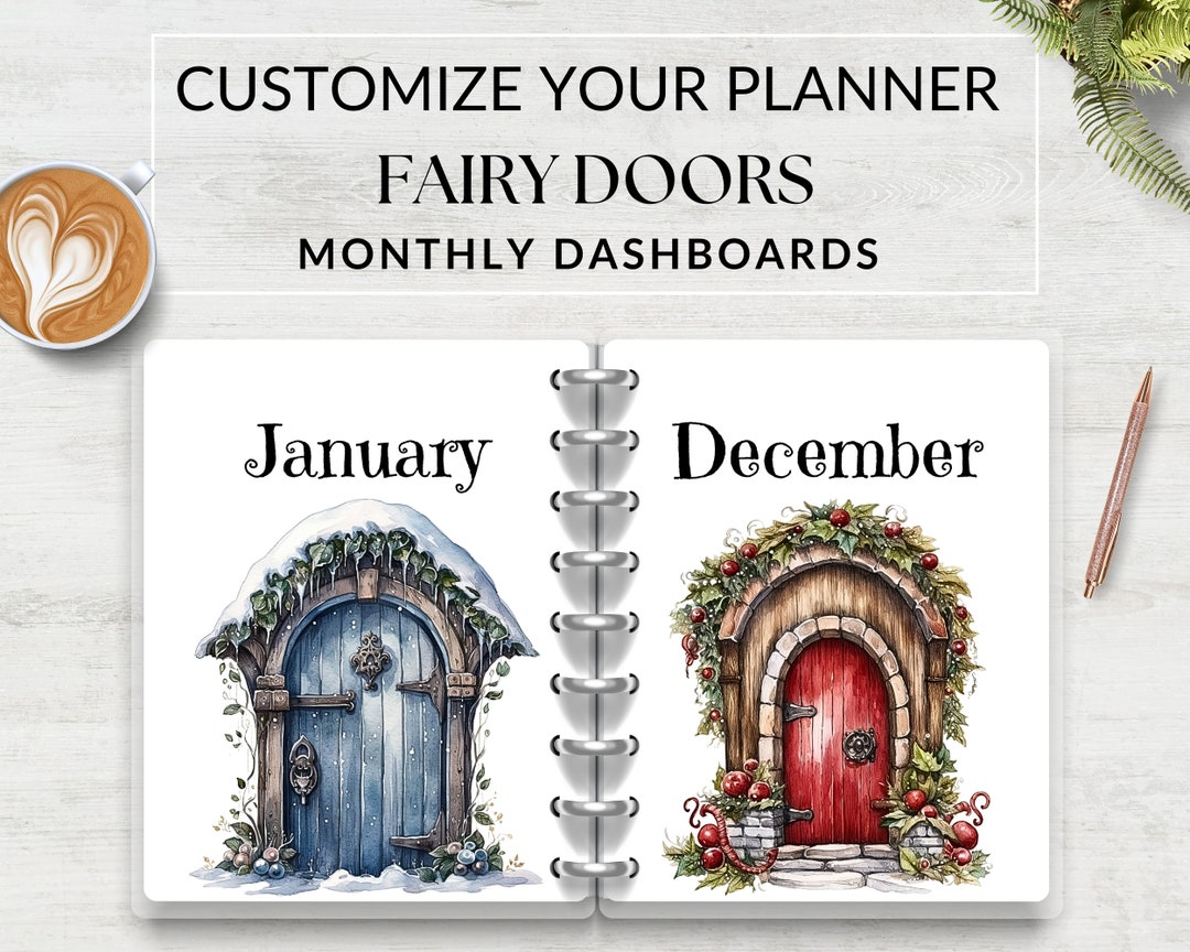 Fairy Doors Monthly Dividers, Printable for Planner, Monthly Dashboard ...