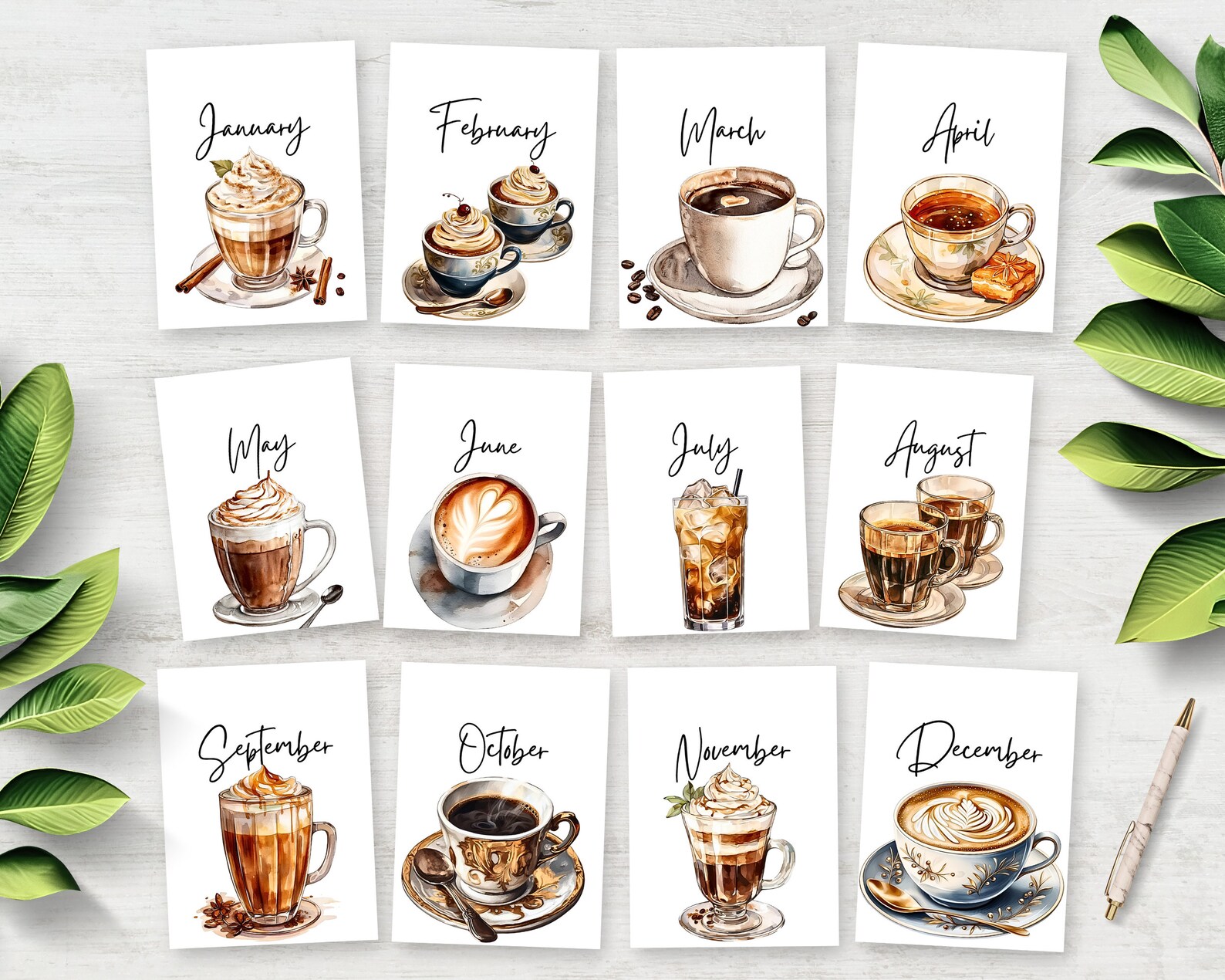 Monthly Dashboards Printable for Planner, for the Love of Coffee ...