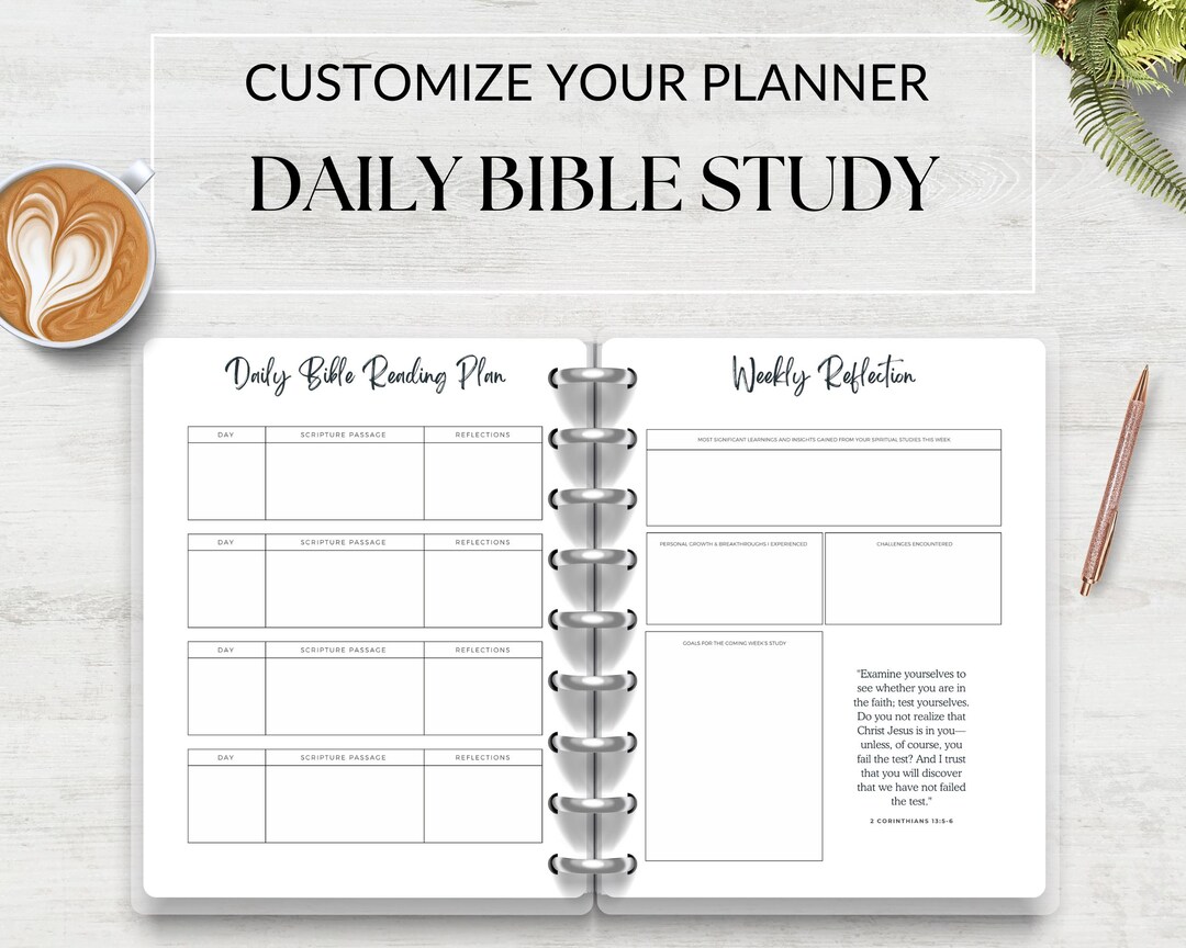 Daily Bible Study Planner Printable Instant Download Planner Pages ...