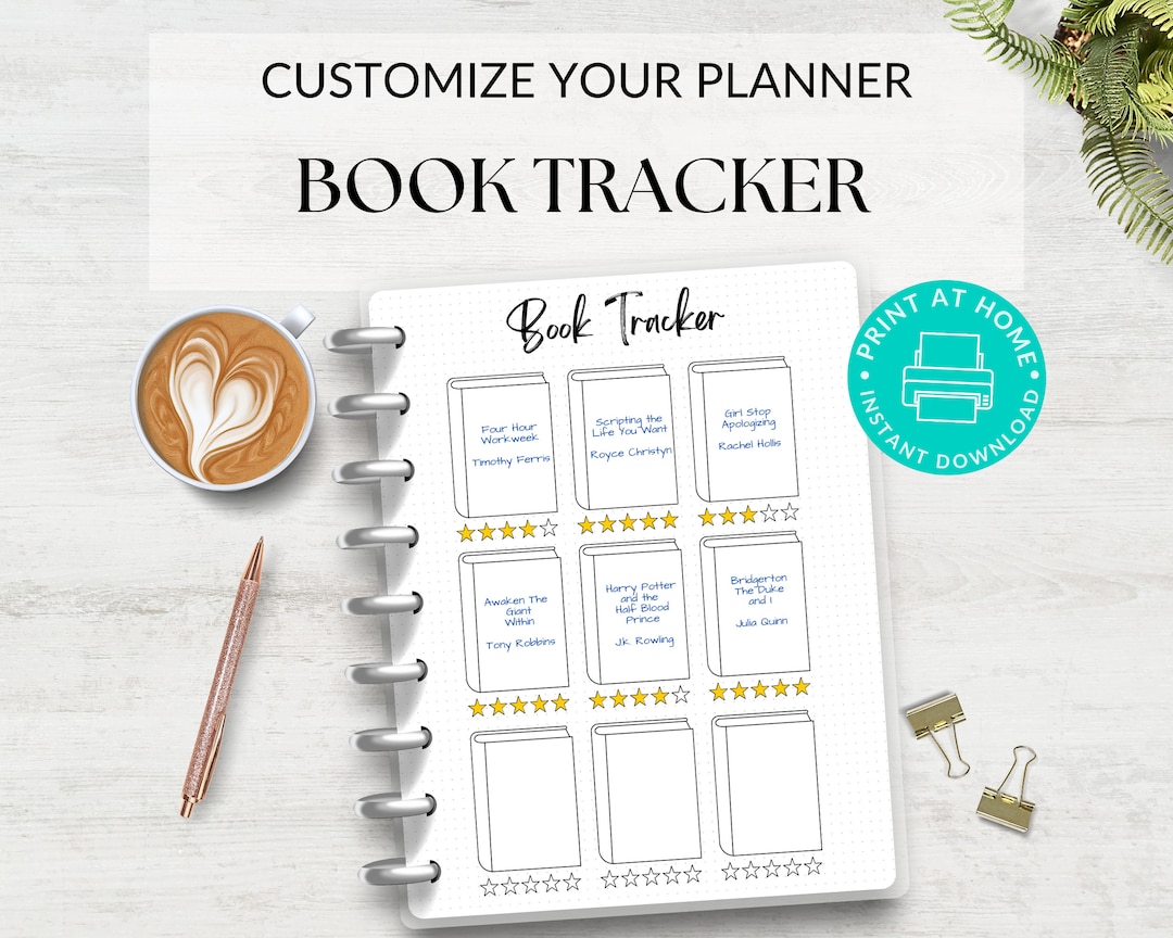 Book Tracker, A5 Journal Page, Reading Tracker, Printable Tracker ...