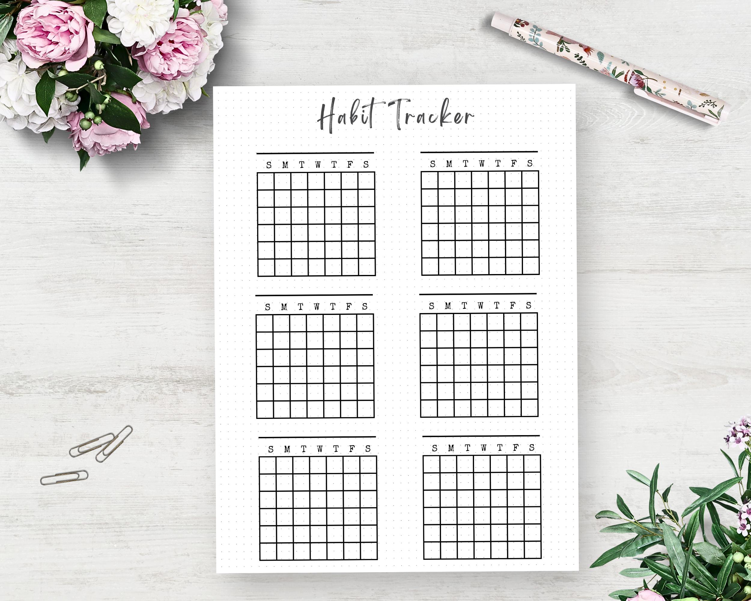 Habit Tracker Printable Journal Page, Monthly Tracker, Monthly Goal ...