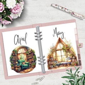 Cozy Reading Nooks Monthly Dashboards, Printable for Planner, Monthly ...