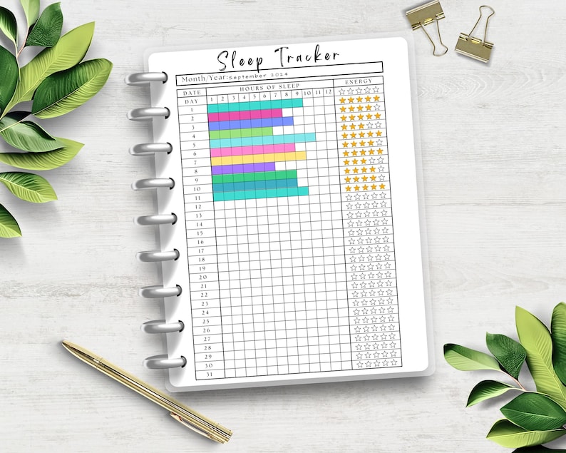 Sleep Tracker Printable Journal Page, Monthly Sleep Tracker, Sleep Log ...