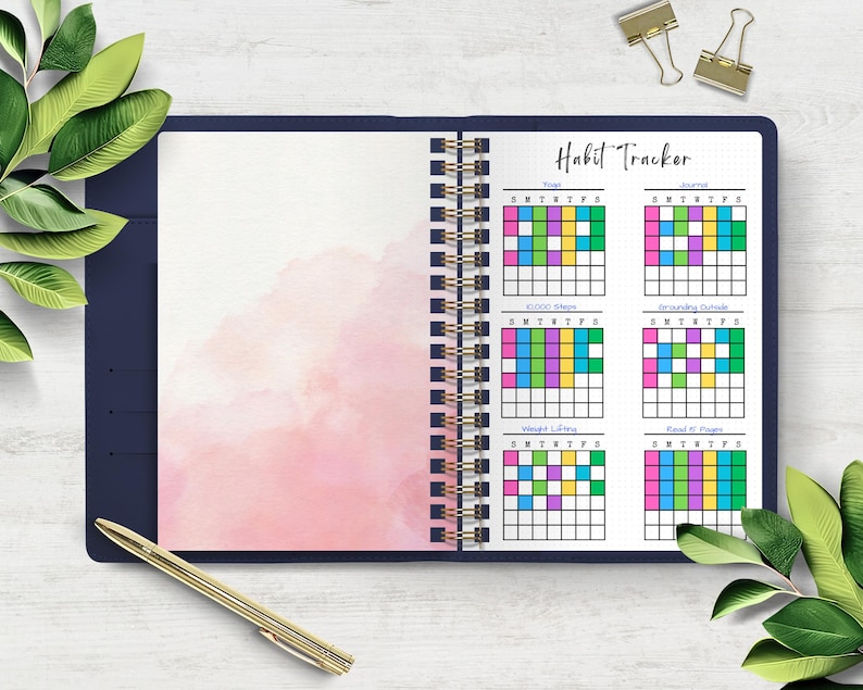 Habit Tracker Printable Journal Page, Monthly Tracker, Monthly Goal ...