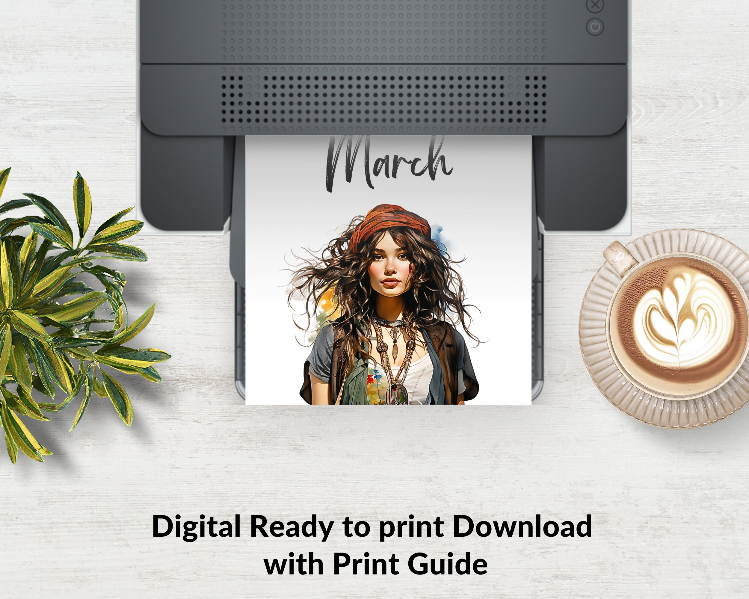 Boho Beauties Monthly Dashboards, Printable for Planner, Monthly ...