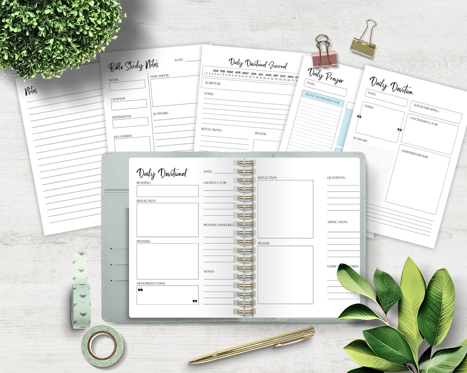 Daily Devotional Planner Printable Instant Download Planner Pages ...