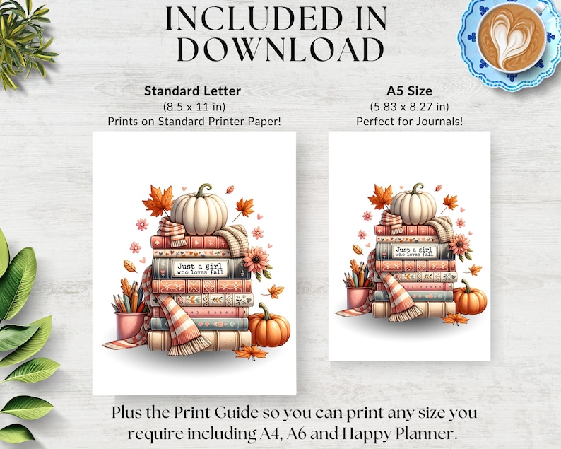 Fall Bookish Dashboard Planner Printable, Journal Dividers for Fall ...