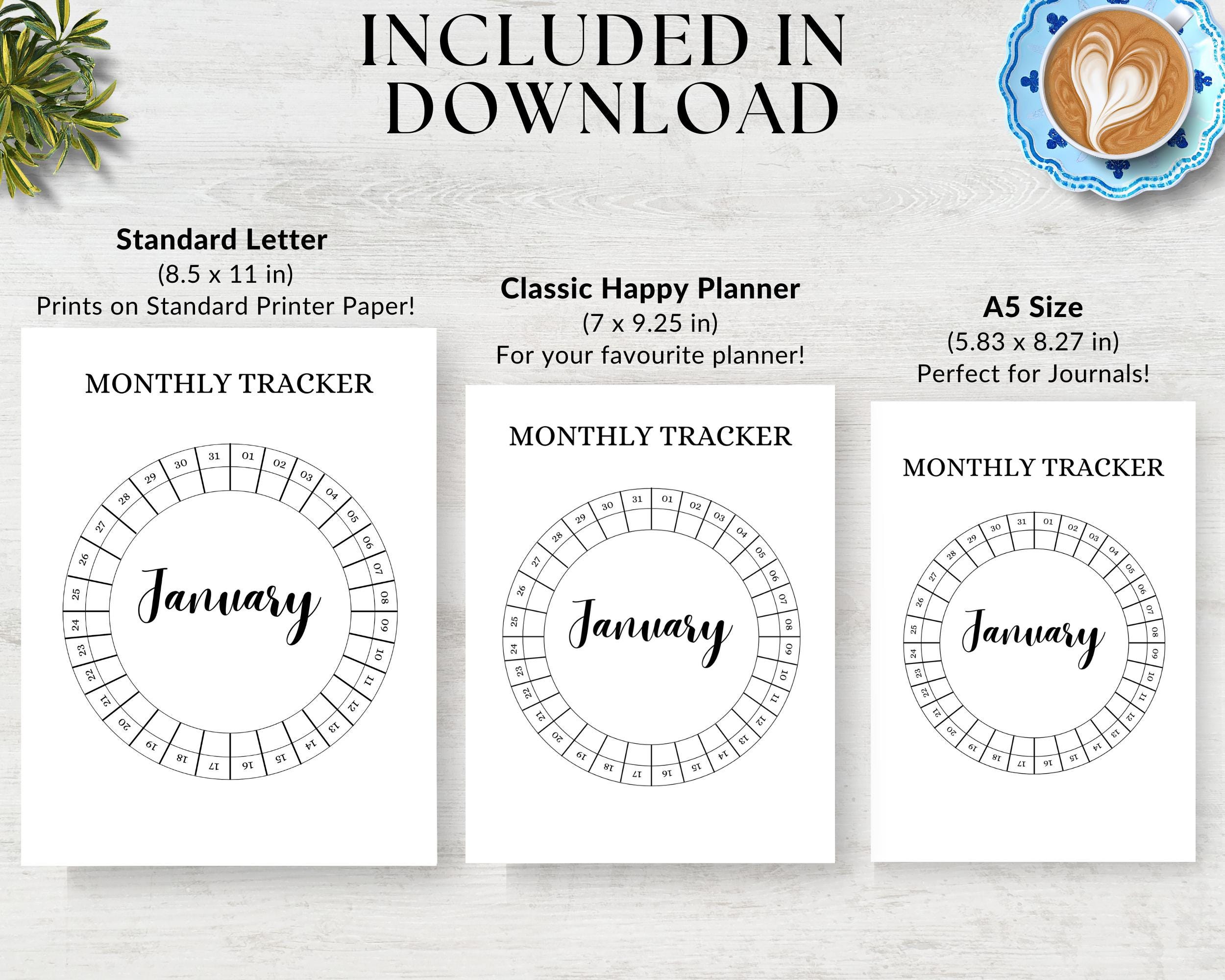 Minimalist Month Habit Tracker Printable Journal Page, Monthly Tracker ...