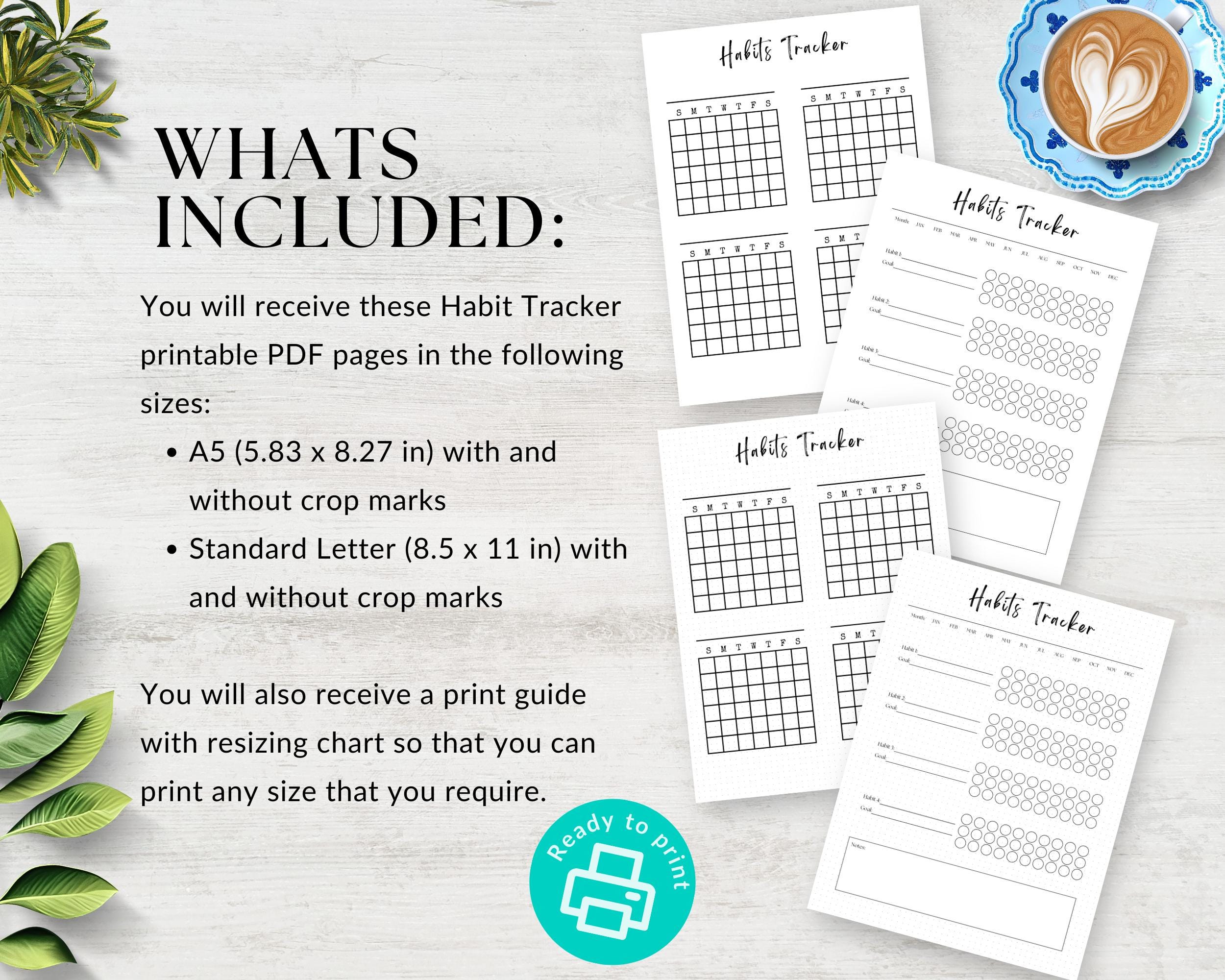 Minimalist Habit Tracker, Printable Journal Page, Monthly Tracker ...