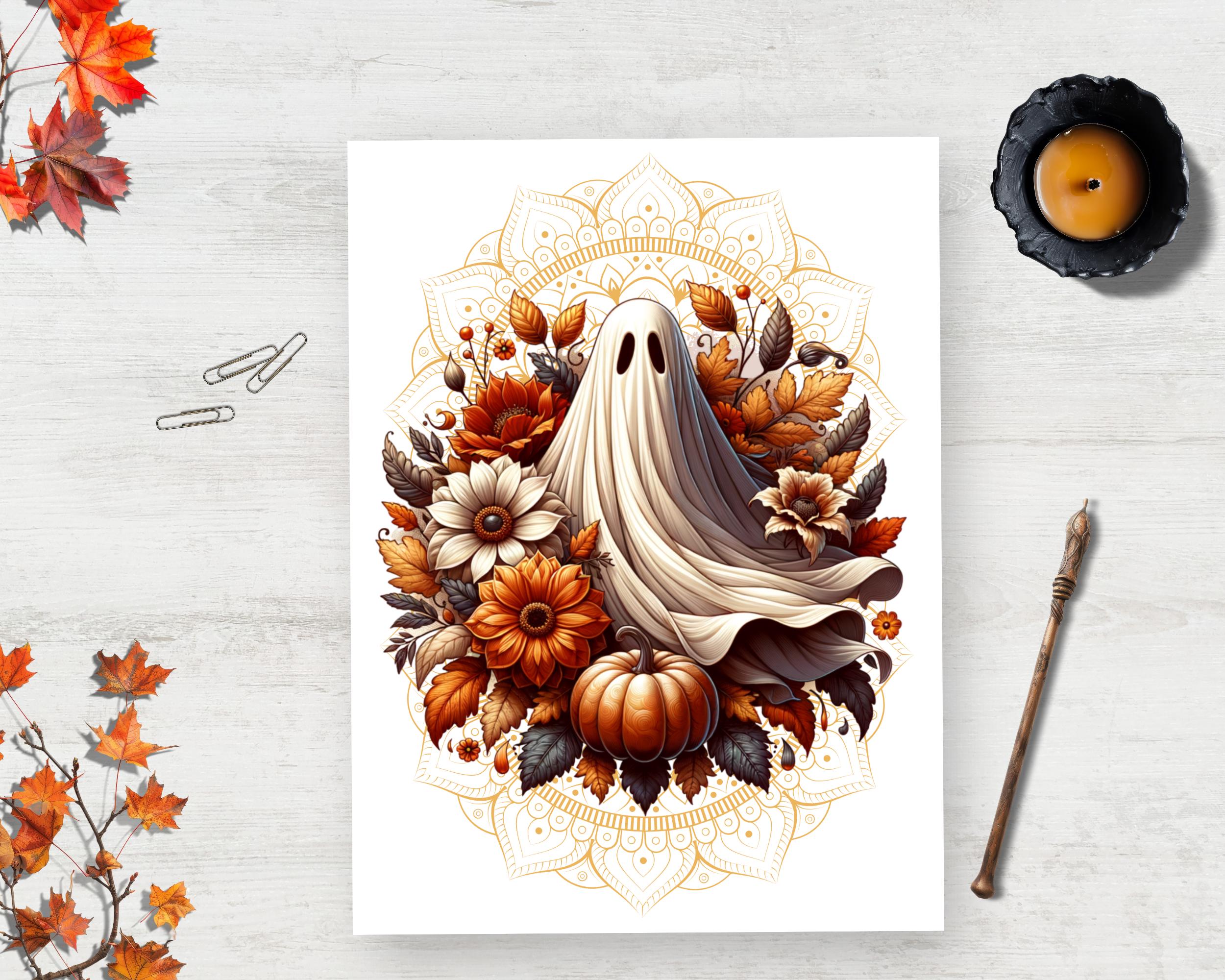 Boho Ghost Printable Planner Dashboard, Halloween Vibes, Autumn Journal ...