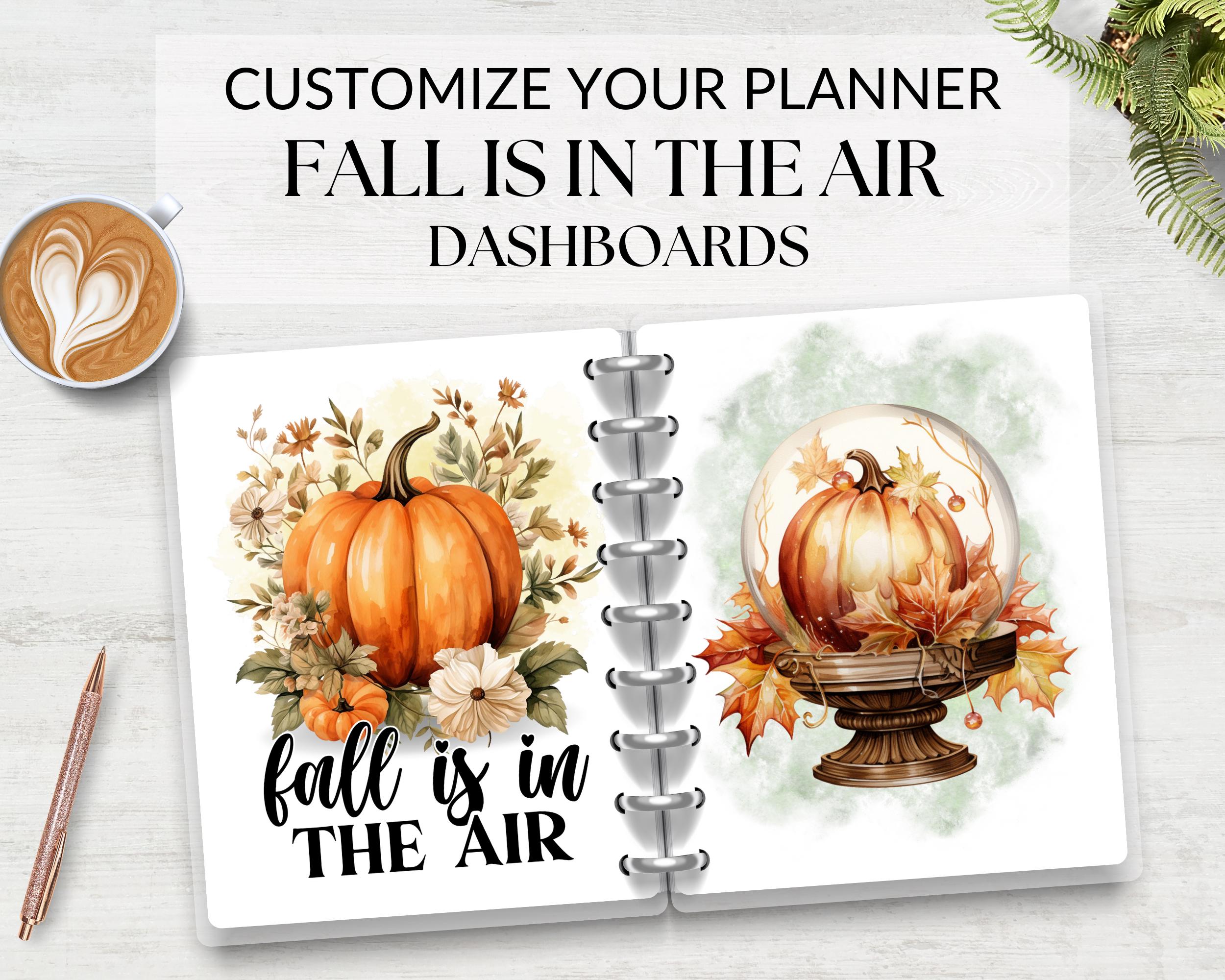 Fall is in the Air Planner Dashboard, Bookish Journal Dividers for Fall ...