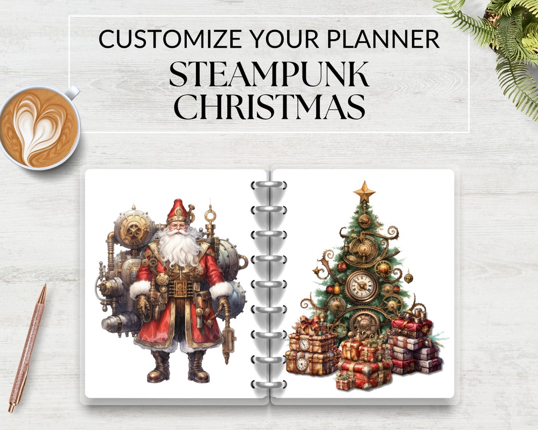 Christmas Steampunk Monthly Dashboards, Printable for Planner, Monthly ...