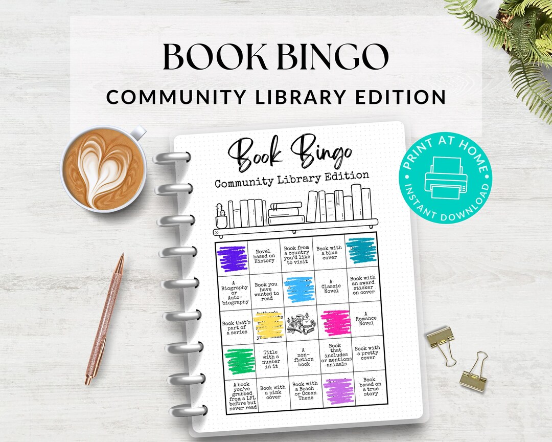 Book Bingo Printable Reading Tracker, A5 Journal Page, Reading ...