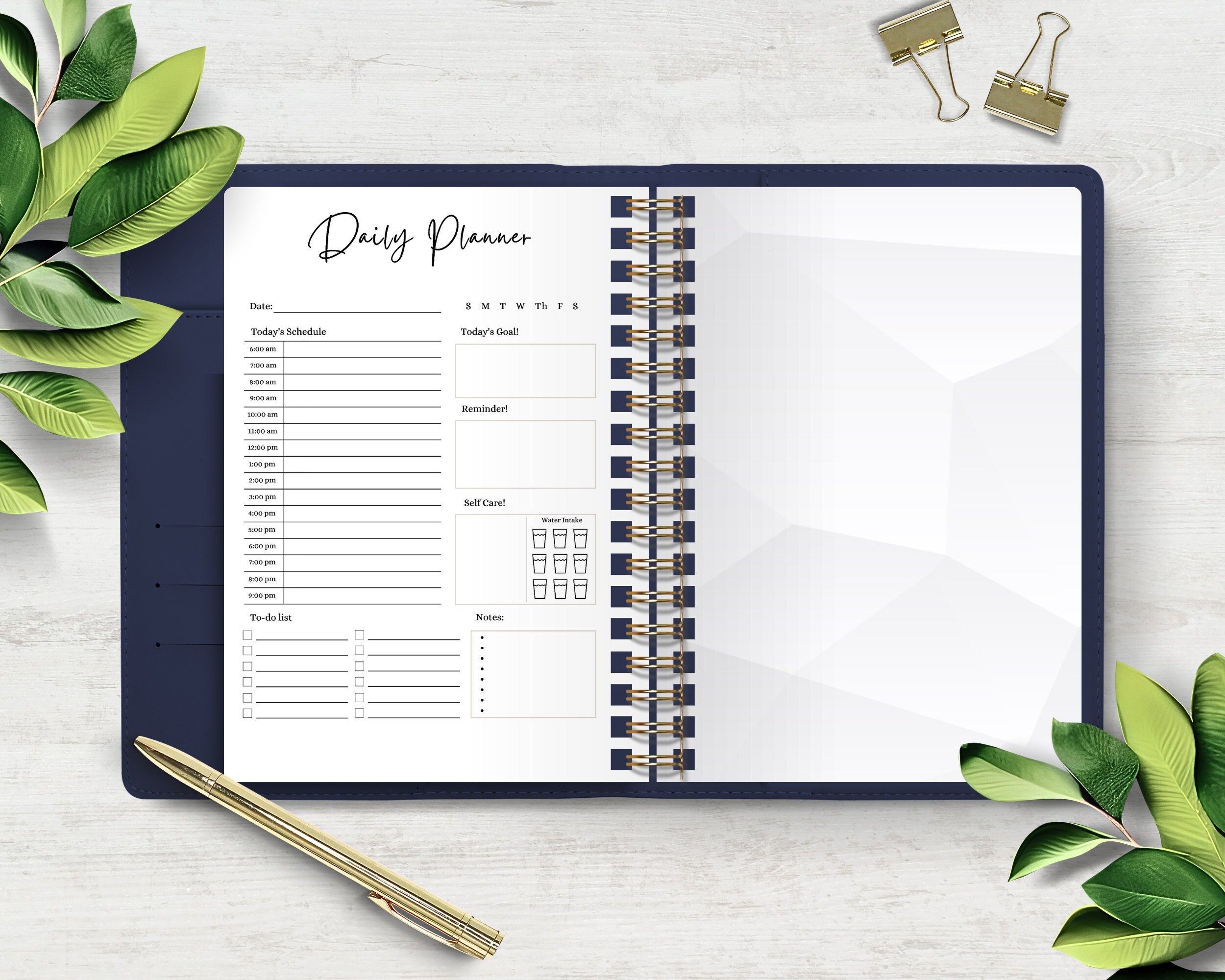 Printable Daily Planner Page PDF, Undated Daily Agenda, Organizer ...