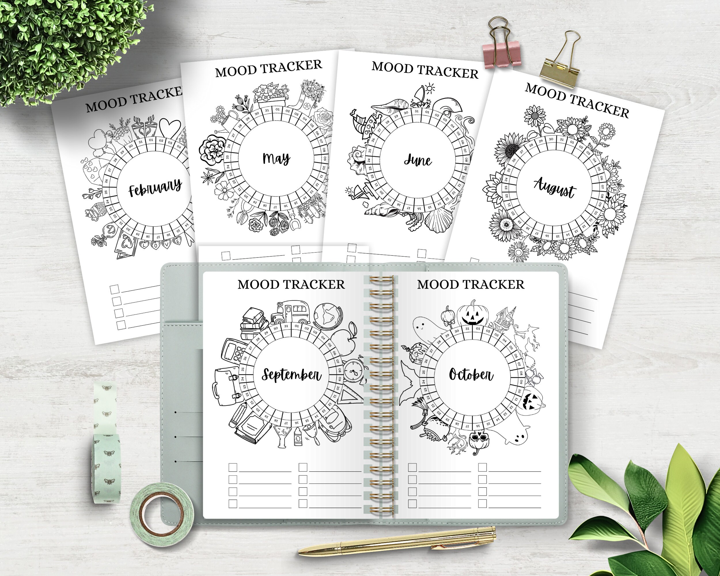 Monthly Mood Tracker Printable, Mood Tracker, Daily Mood Tracker ...