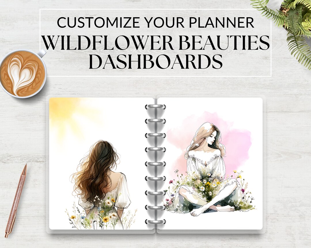Wildflower Beauties Spring Dashboards, Printable for Planner, Monthly ...