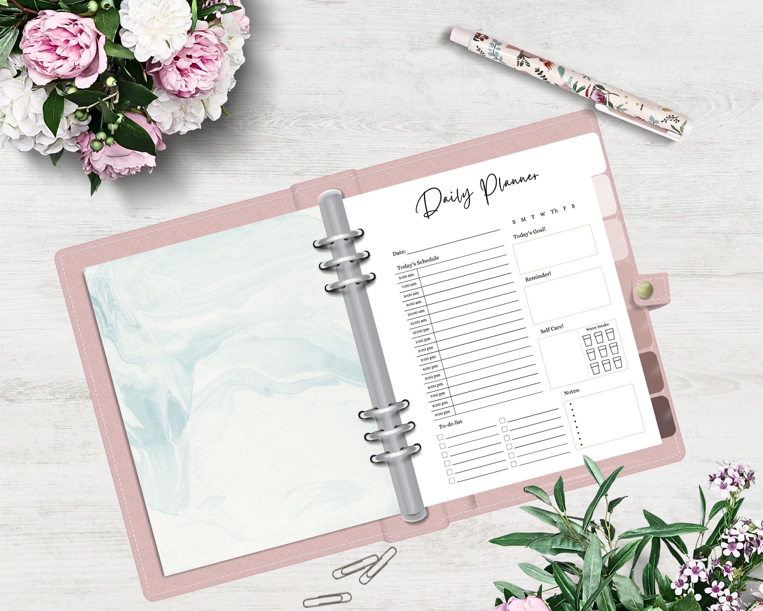 Printable Daily Planner Page PDF, Undated Daily Agenda, Organizer ...