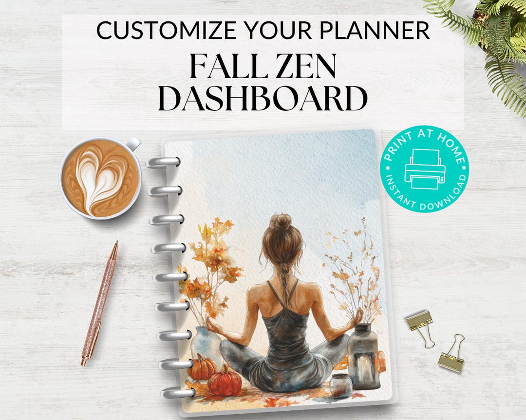 Fall Zen Vibes Printable Planner Dashboard, Autumn Journal Spread ...