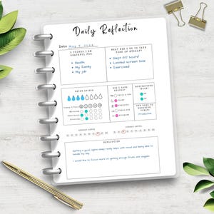 Printable Daily Reflection Journal Page, Gratitude Journal, Planner ...