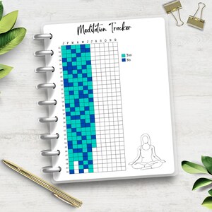 Meditation Tracker Printable, A5 & Letter Journal Page, Simple ...