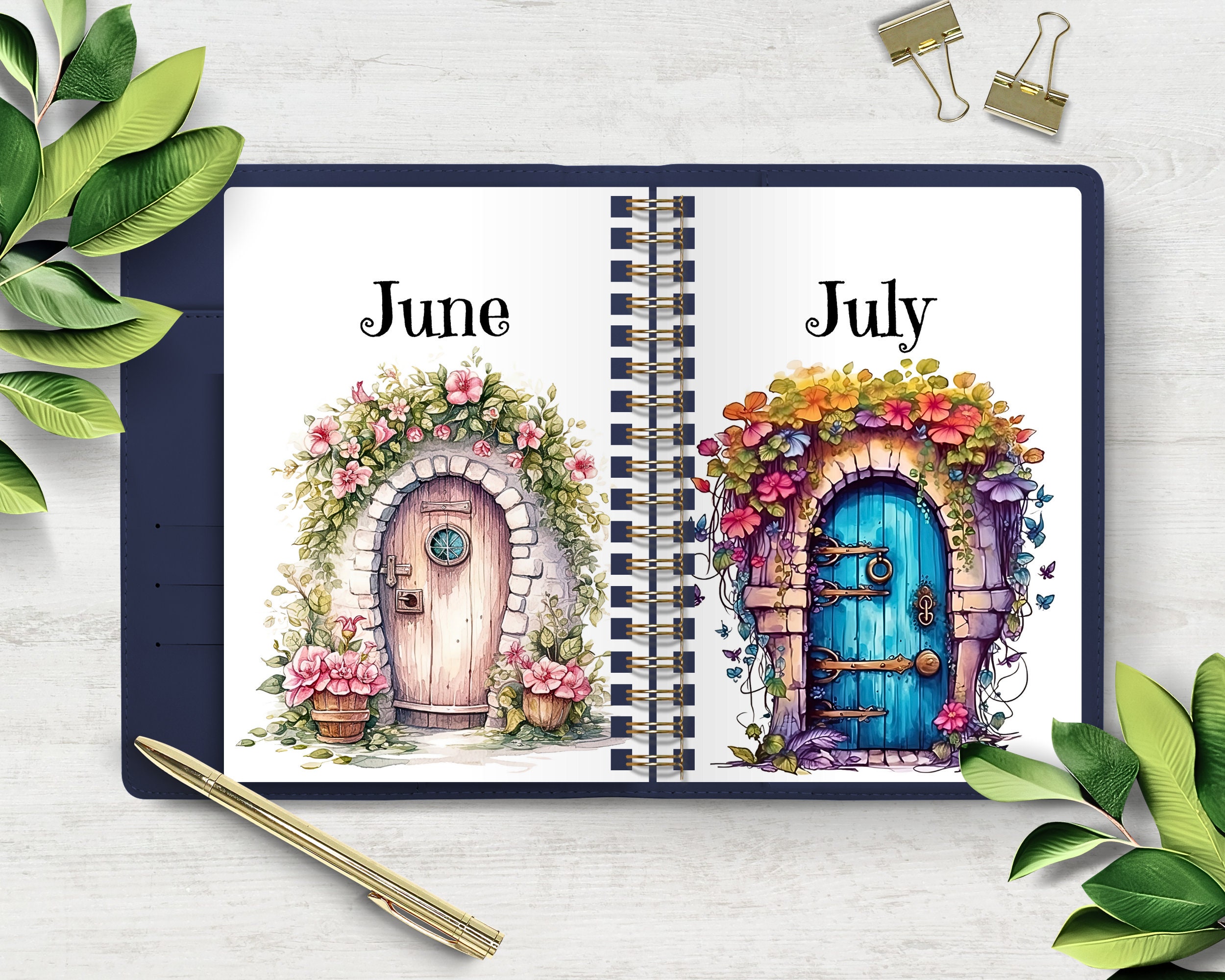 Fairy Doors Monthly Dividers, Printable for Planner, Monthly Dashboard ...
