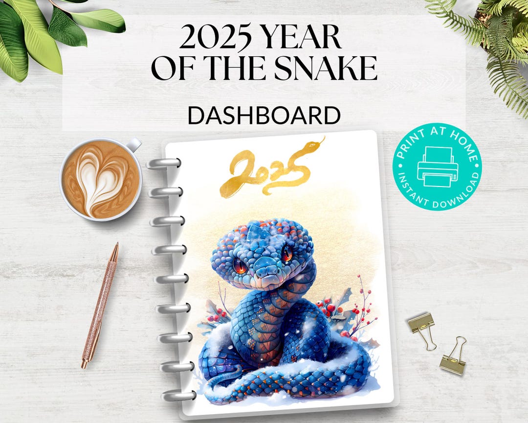 Year of the Snake Printable Dashboard, 2025 Chinese New Year, Lunar New ...