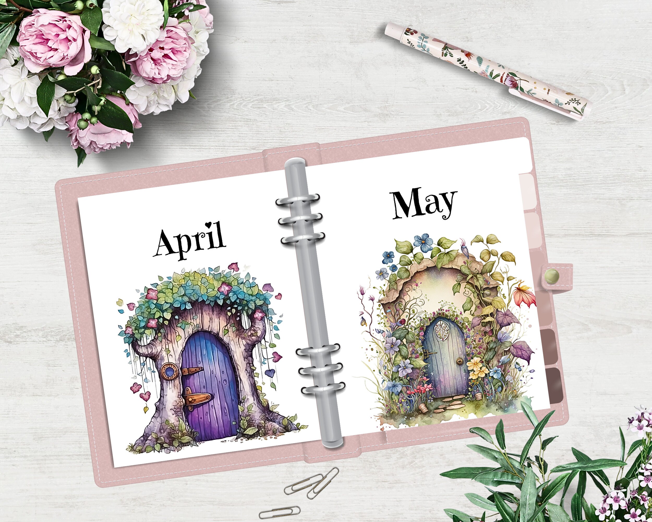 Fairy Doors Monthly Dividers, Printable for Planner, Monthly Dashboard ...
