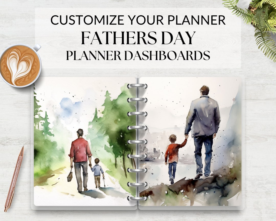 Watercolor Fathers Day Printable Planner Dashboards, Journal Dividers ...