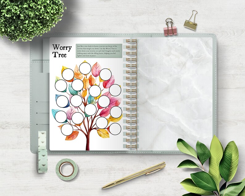 Worry Tree Worksheet, Anxiety Worksheet, Self Care, Mental Health, A5 ...