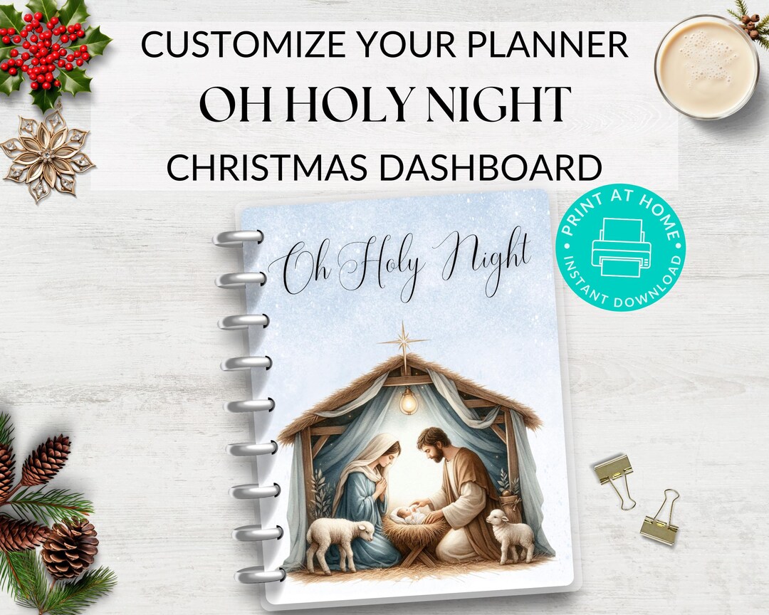 Oh Holy Night Printable Planner Dashboards, Journal Page, Christmas ...