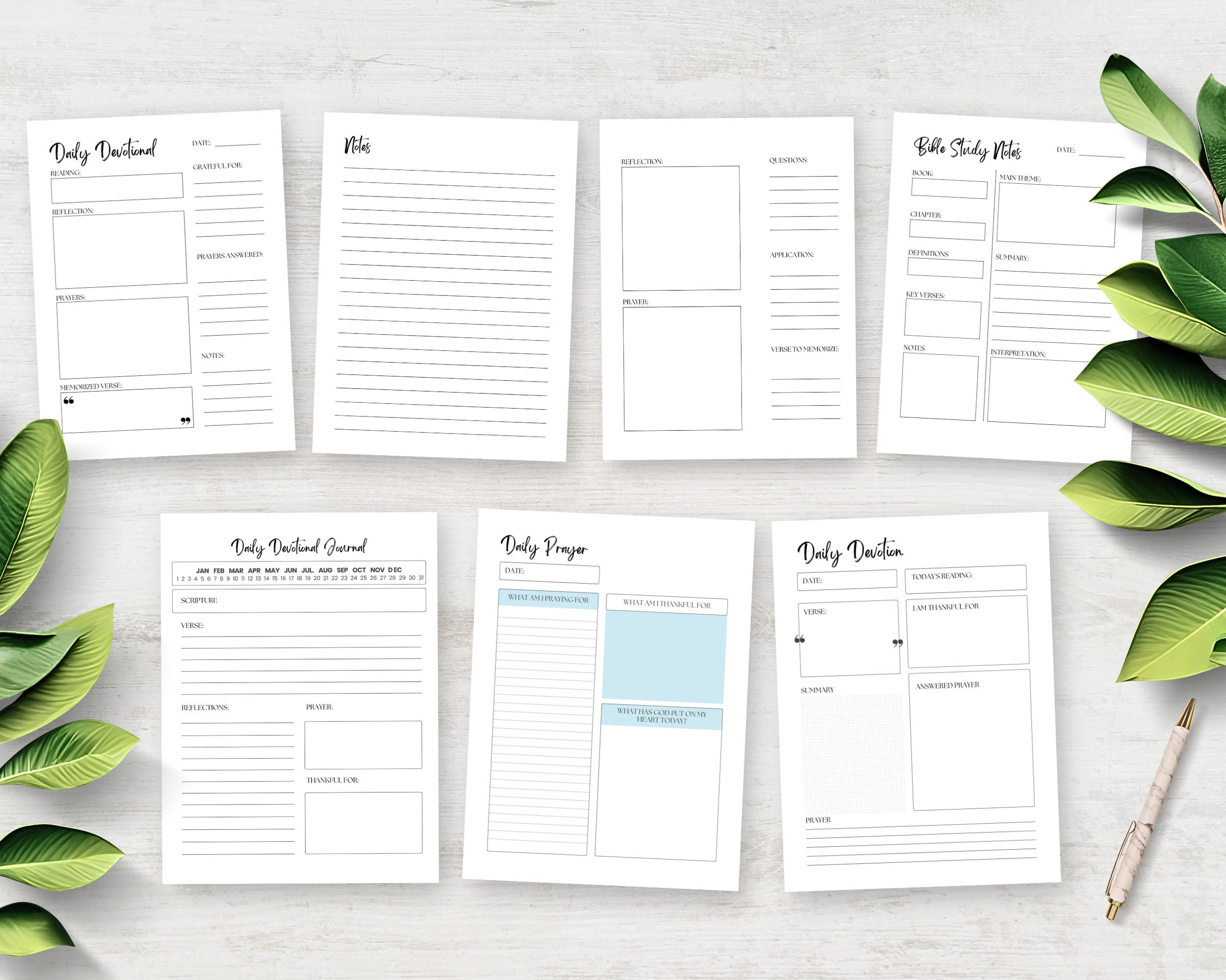 Daily Devotional Planner Printable Instant Download Planner Pages ...