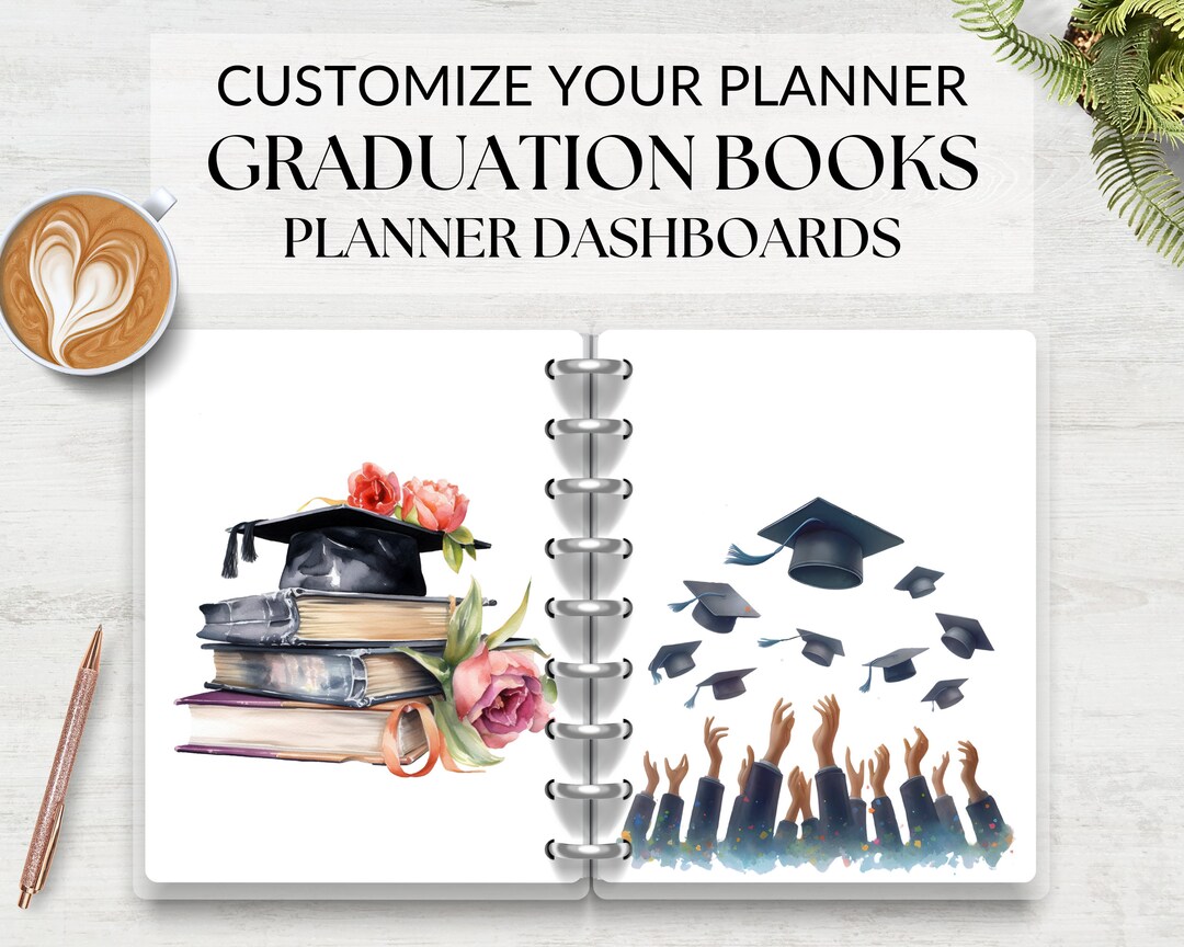 Bookworm Graduation Day Printable Dashboard, Graduation Cap, Journal ...