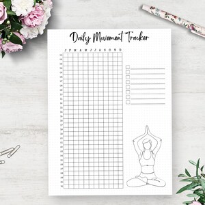 Daily Movement Tracker Printable Journal Page, Fitness Tracker, Habit ...