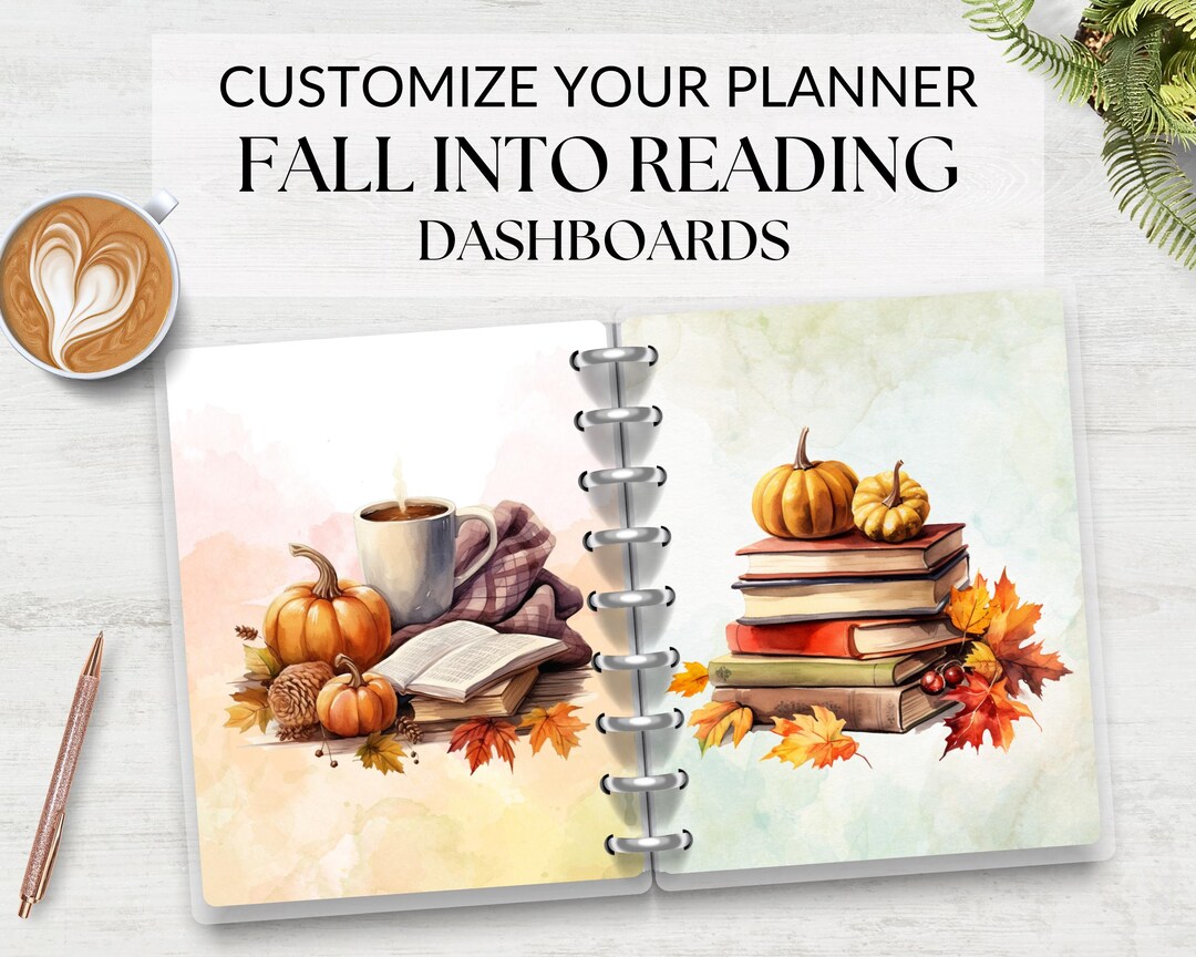 Fall Into Reading Printable Planner Dashboard, Bookish Journal Dividers ...