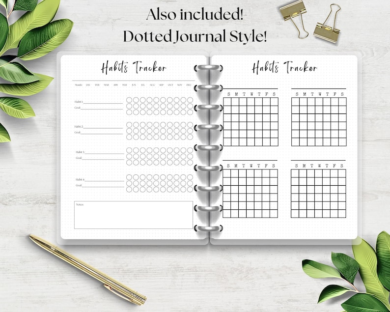 Minimalist Habit Tracker, Printable Journal Page, Monthly Tracker ...