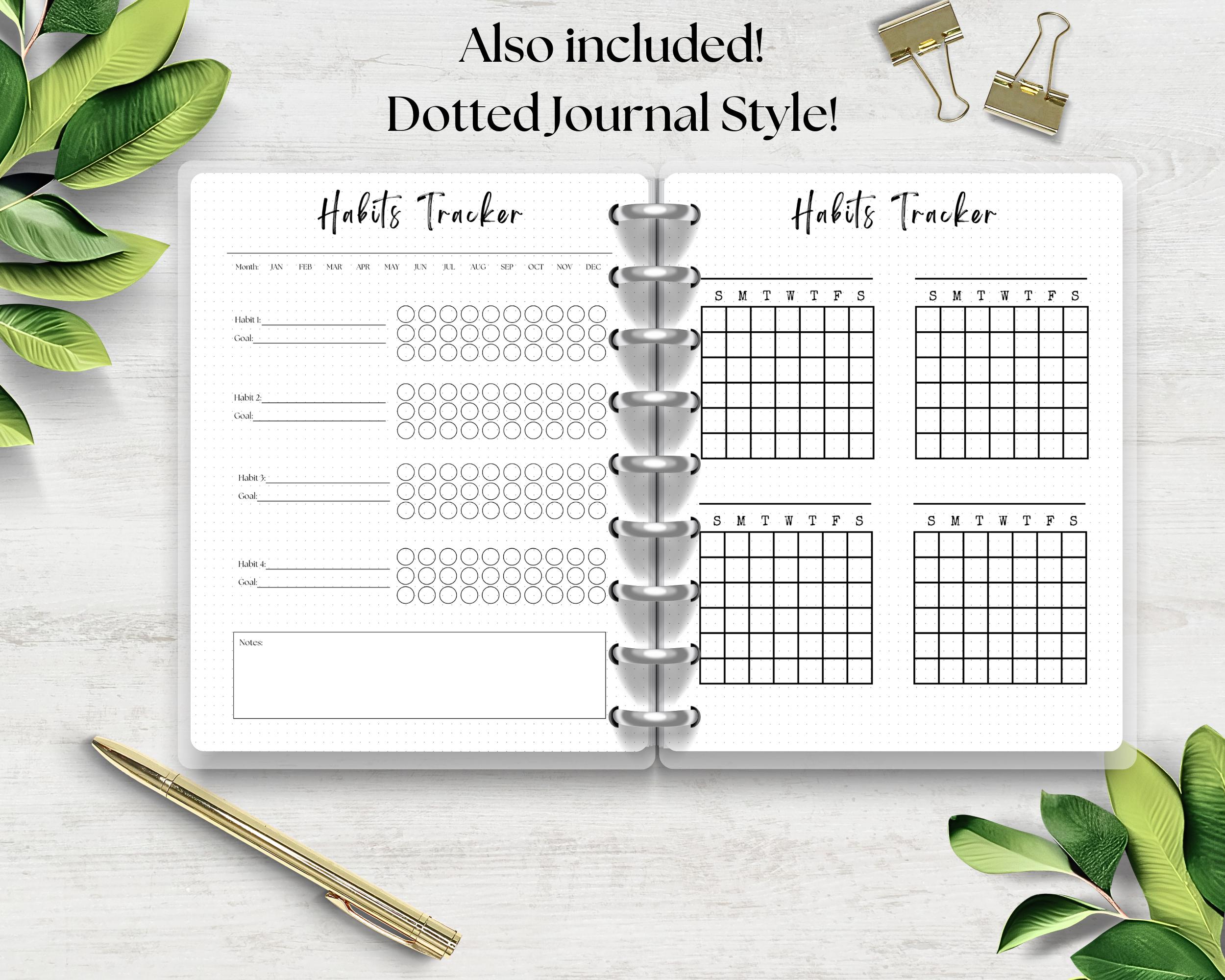 Minimalist Habit Tracker, Printable Journal Page, Monthly Tracker ...
