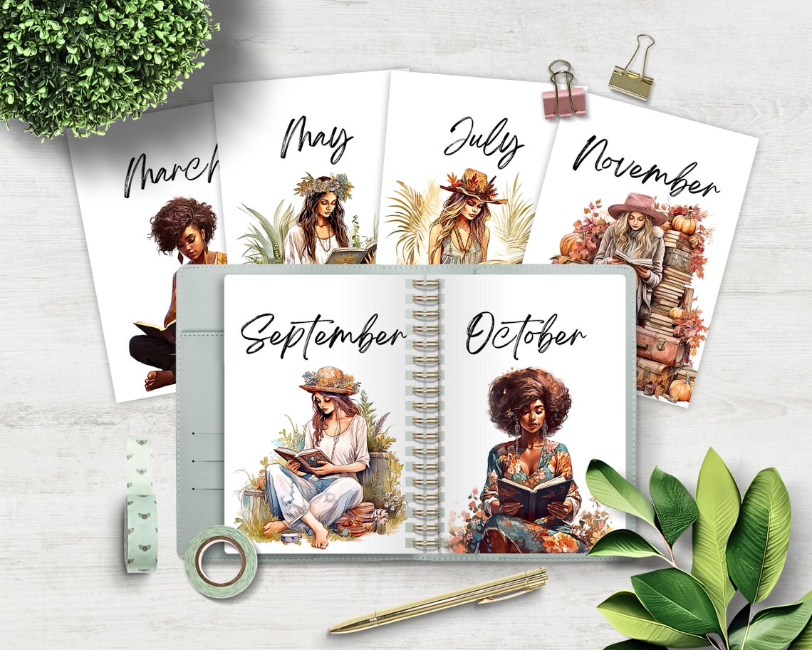 Monthly Dividers Printable for Planner Beautiful Bookworms Monthly ...