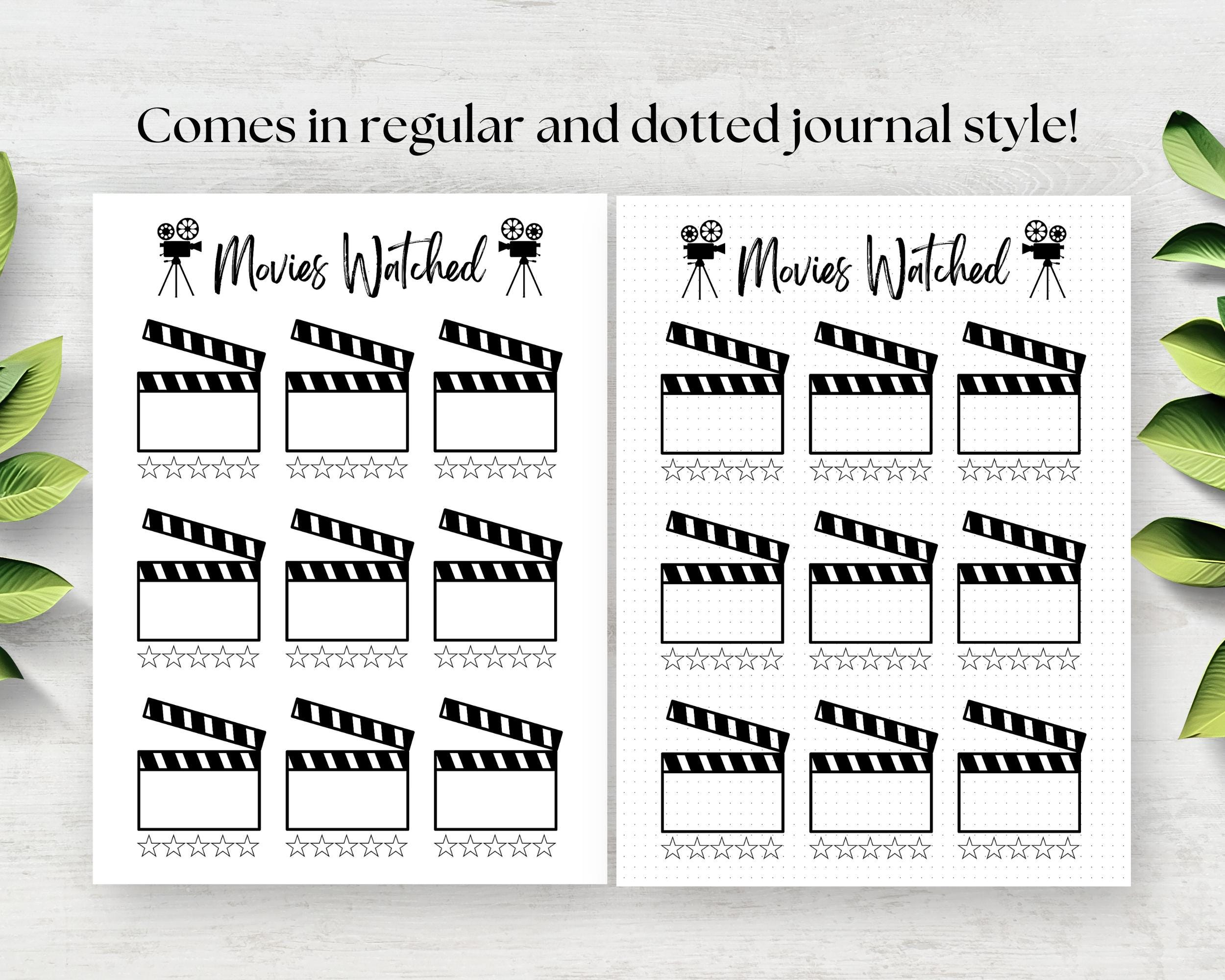 Movie Tracker Printable: Minimalist Planner Page (digital Download) - Etsy